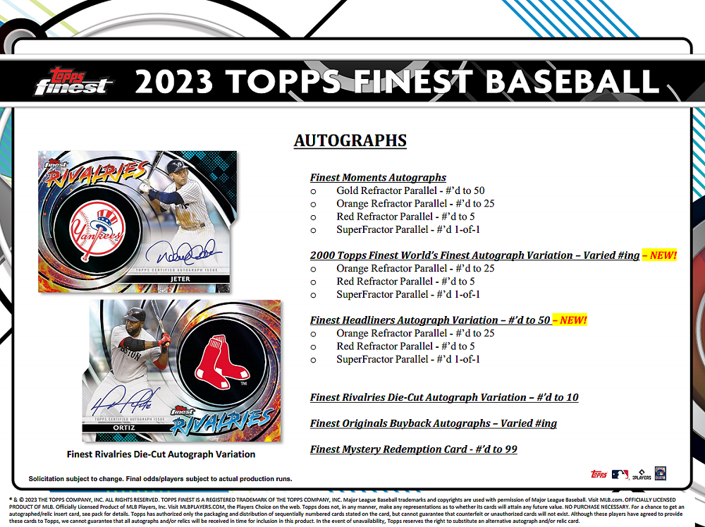 2023 MLB Topps Finest