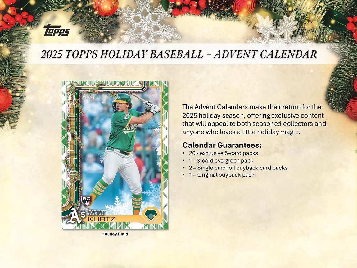 2025 MLB Topps Holiday Advent Calendar Box
