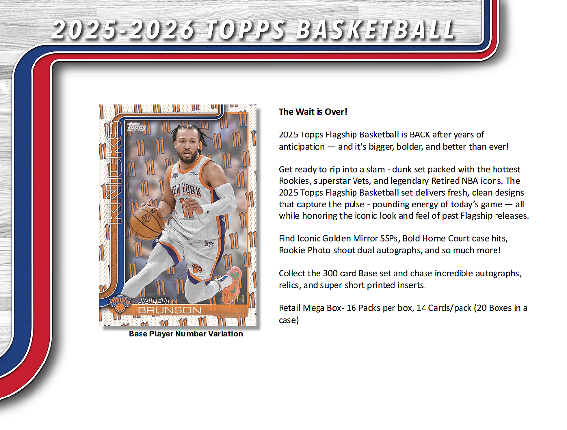 2025-26 NBA Topps Flagship Mega Box