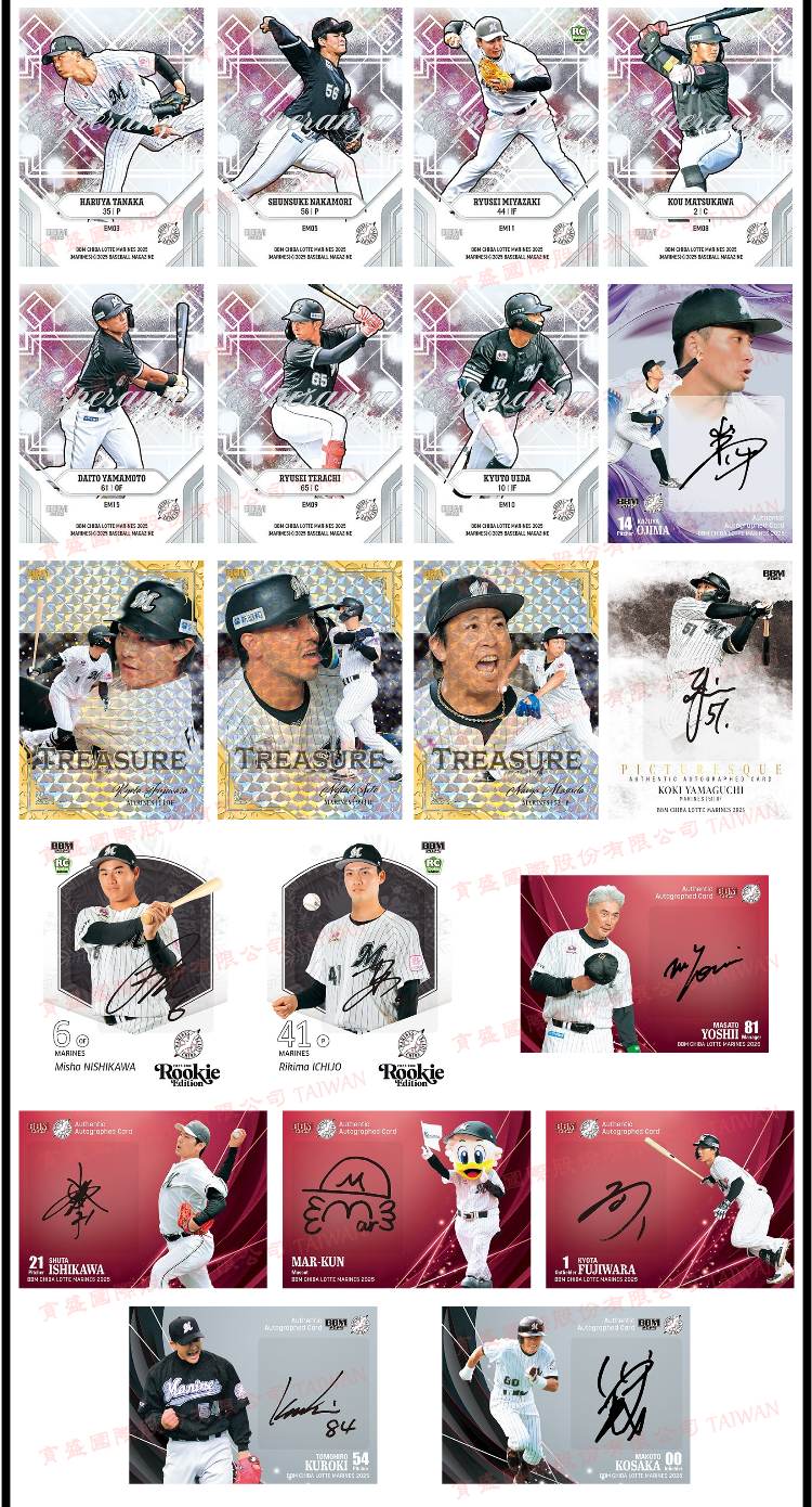 BBM 2025 Chiba Lotte Marines Baseball Card千葉羅德海洋隊